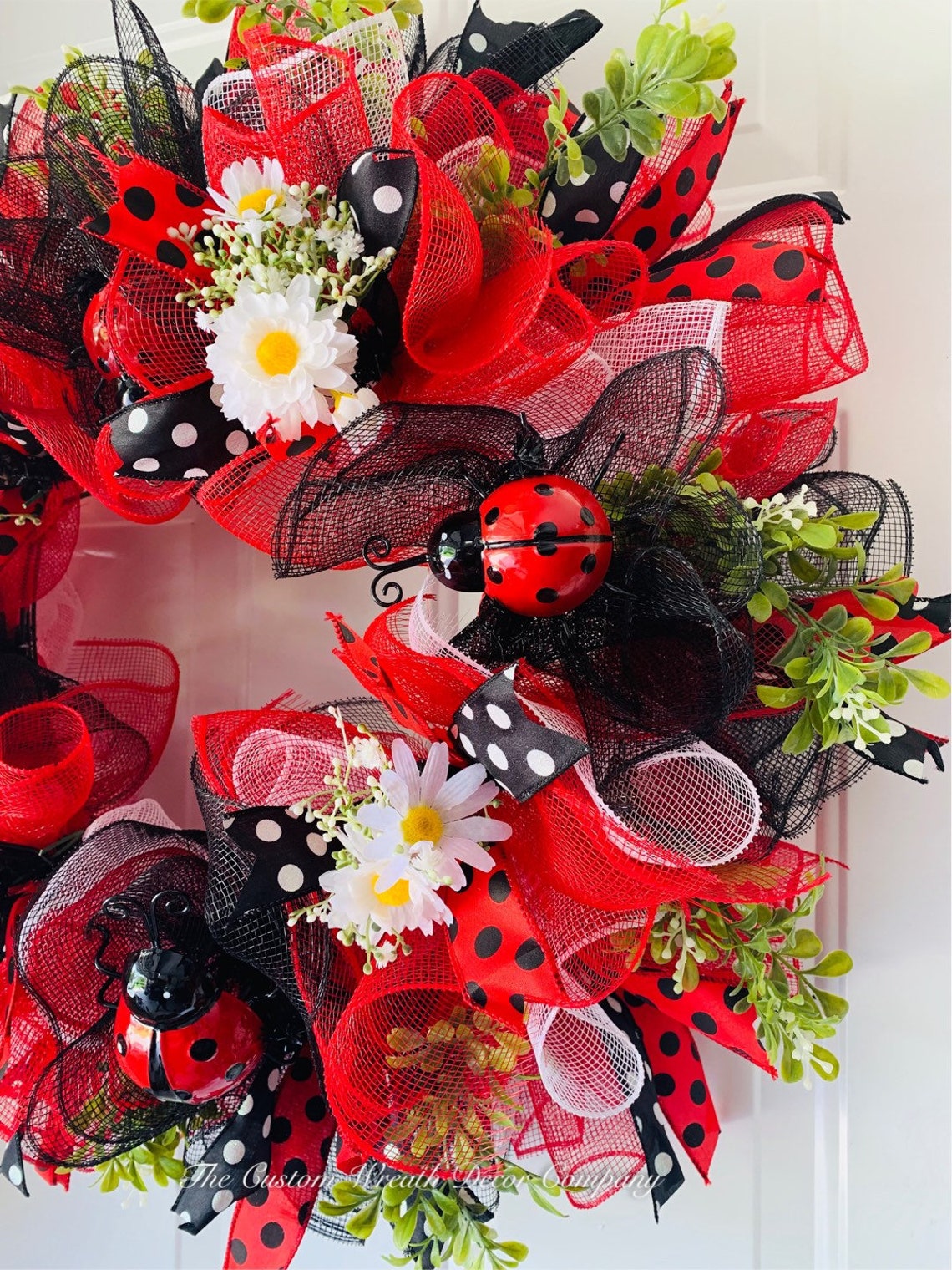 Ladybug Wreath Red and Black Lady Bug Wreath Spring Wreath - Etsy