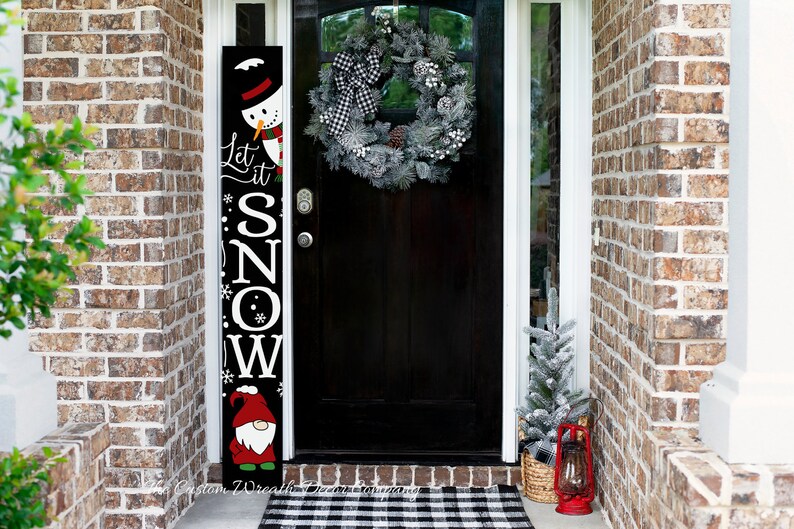 Let It Snow Christmas Porch Sign Christmas Porch Leaner - Etsy