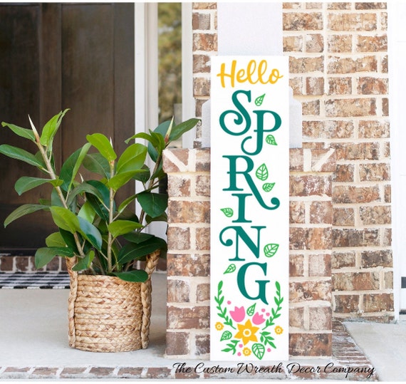 Hello Spring Porch Sign Spring Porch Leaner - Etsy