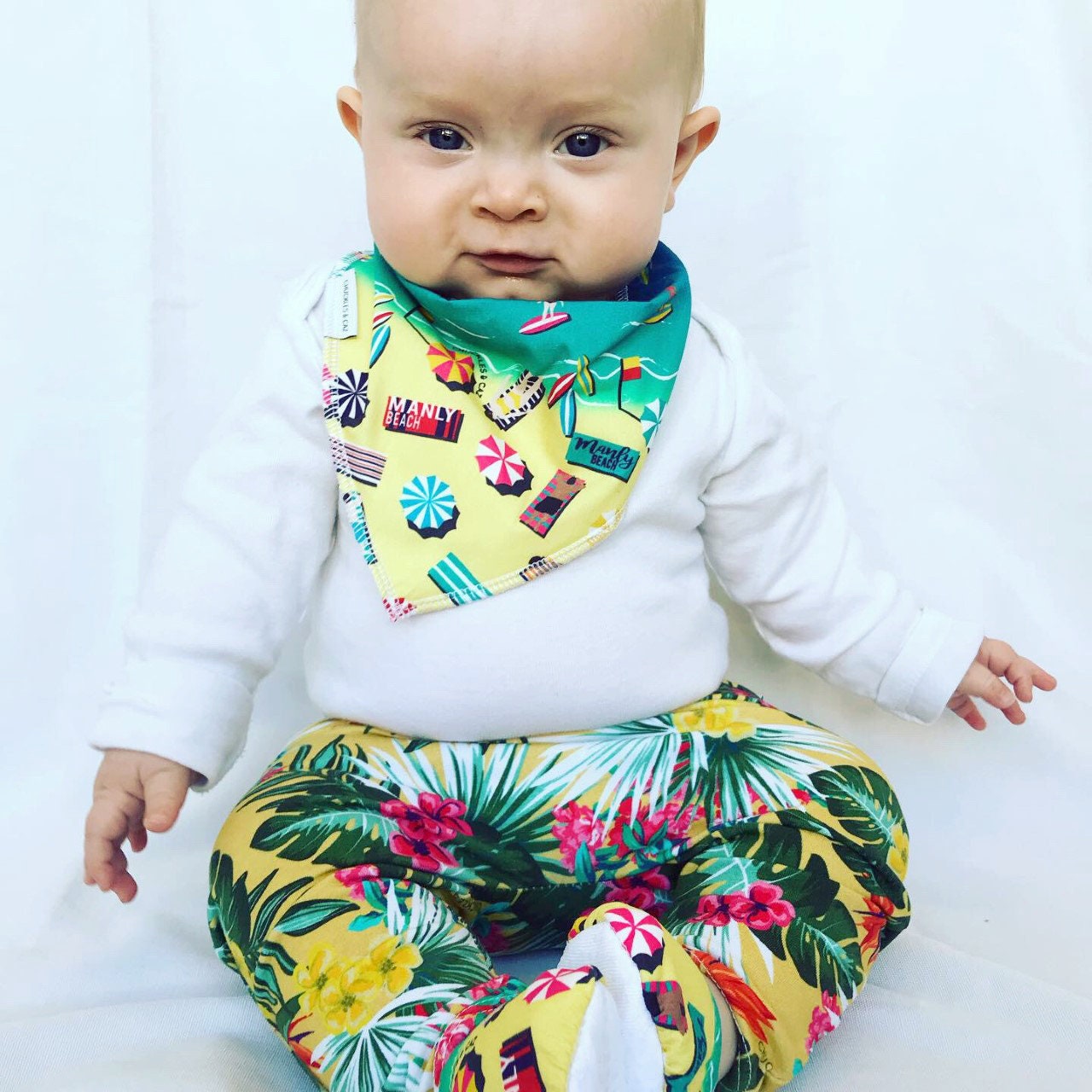 Manly Beach Dribble Bib Handmade Australian Adjustable Bib - Etsy Australia