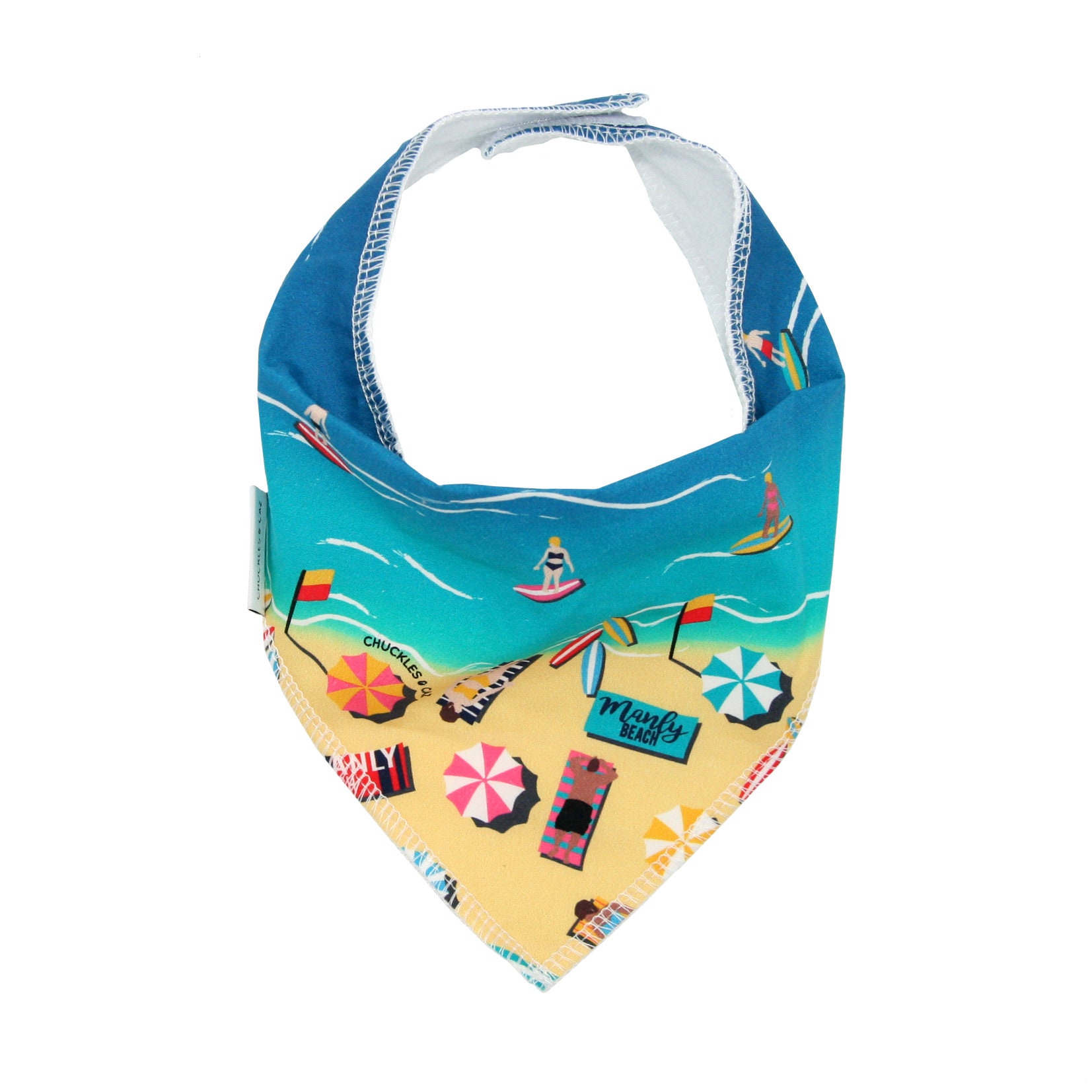 Manly Beach Dribble Bib Handmade Australian Adjustable Bib - Etsy Australia