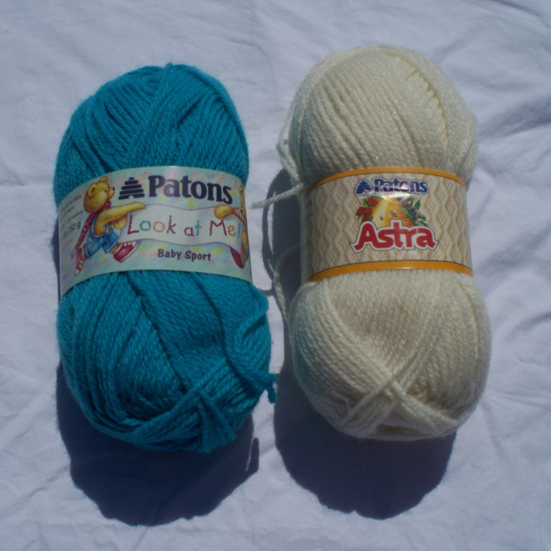 Patons Sport Weight Yarn: Astra White or Look at Me Peacock - Etsy