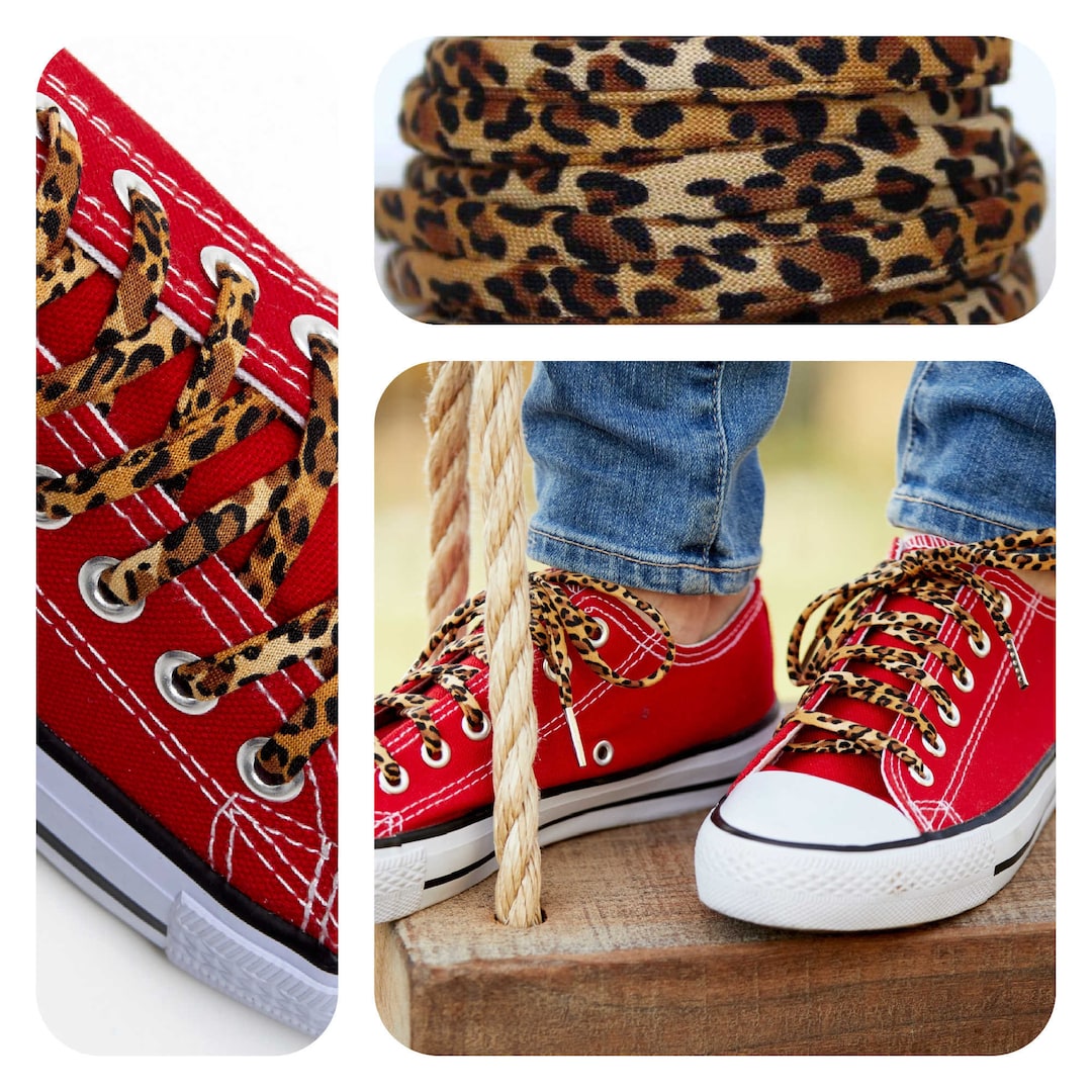 Shoelaces With Leopard Prints . Cheetah Pattern Shoestrings. Perfect ...
