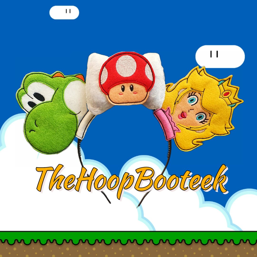 Plumber Brothers Princess and Dinosaur Mickey Ears. Digital Embroidery ...