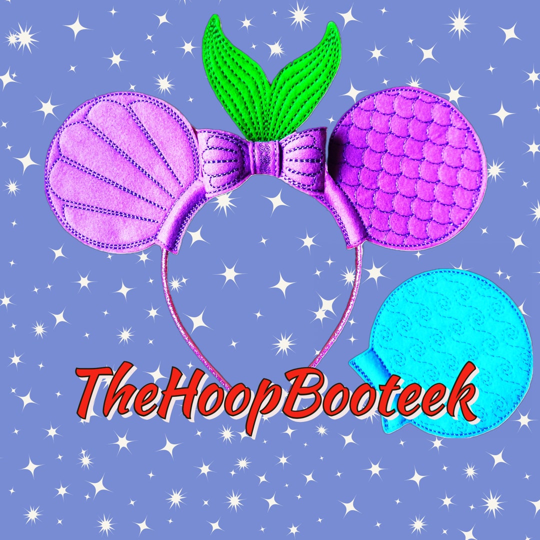 The Mermaid Mickey Ears Under the Sea Digital Embroidery Design ...