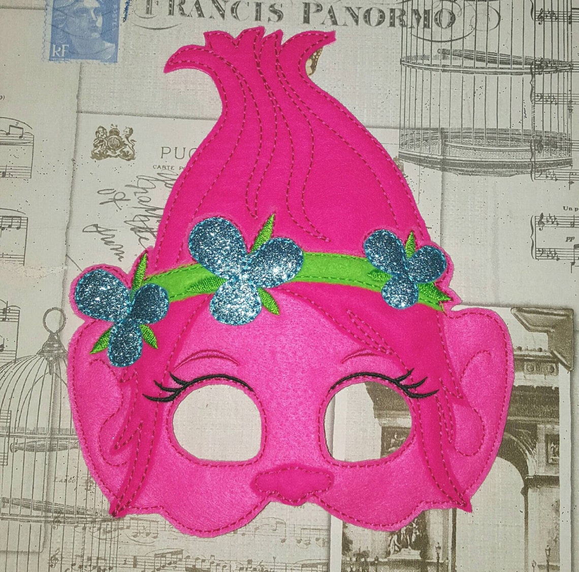 Poppy Trolls Inspired Mask ITH Project in the Hoop Embroidery - Etsy UK