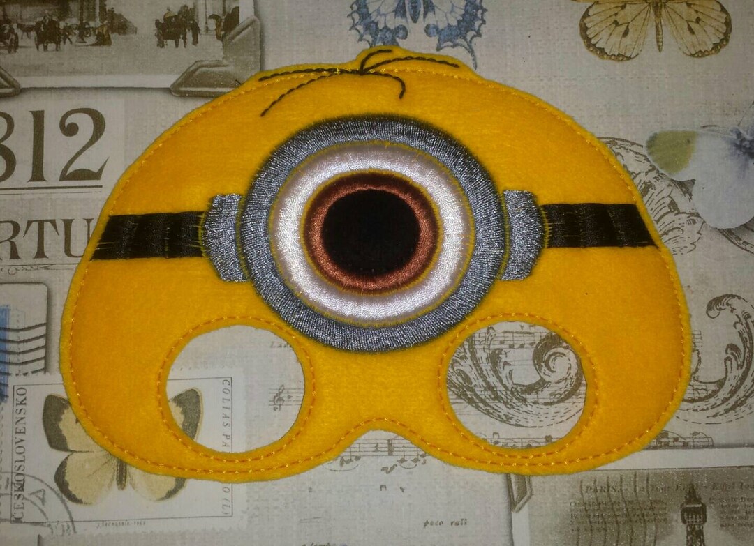 Yellow Minion Helper Inspired Mask ITH Project in the Hoop Embroidery ...