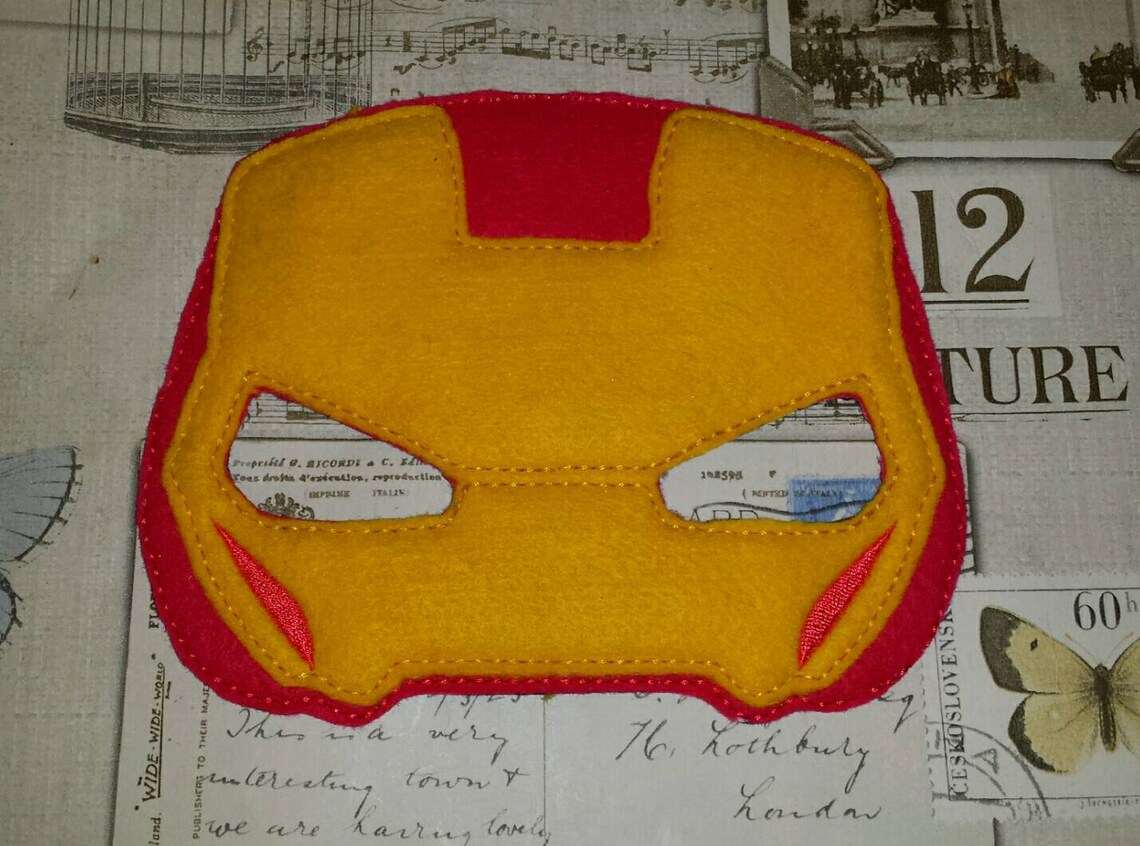 Iron Man Super Hero Inspired Mask ITH Project in the Hoop Embroidery ...