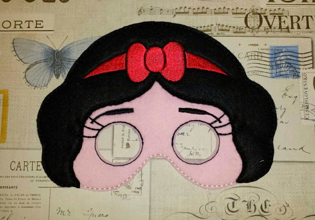 Snow White Princess Inspired Mask ITH Project in the Hoop Embroidery ...
