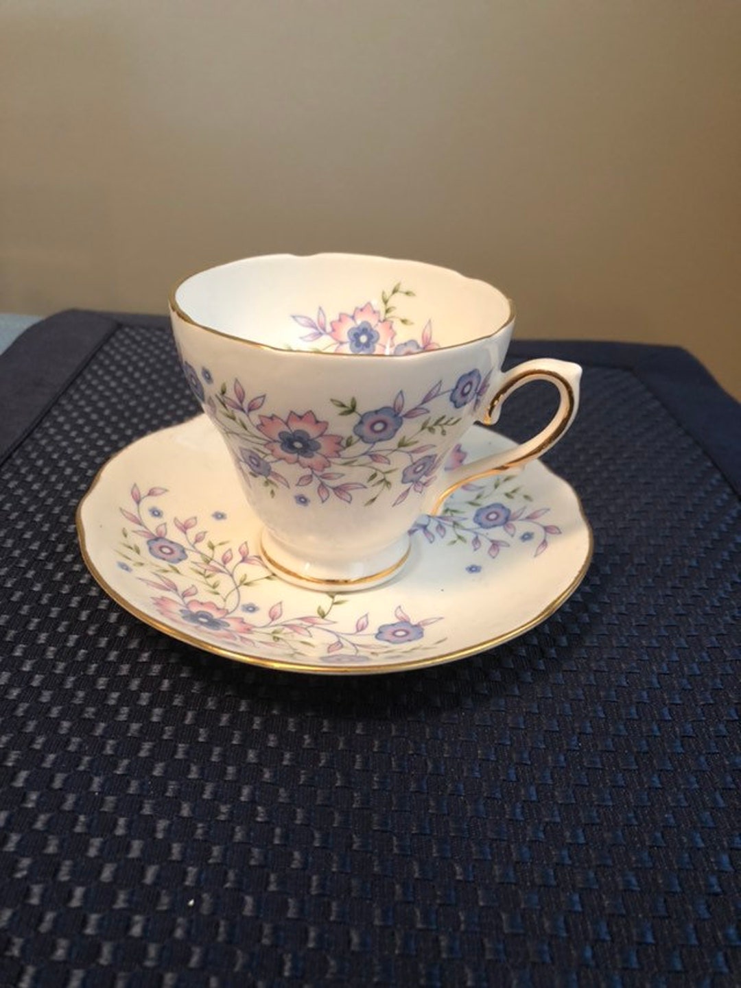 Vintage Avon Teacup & Saucer, Blue Blossoms 1974 - Etsy