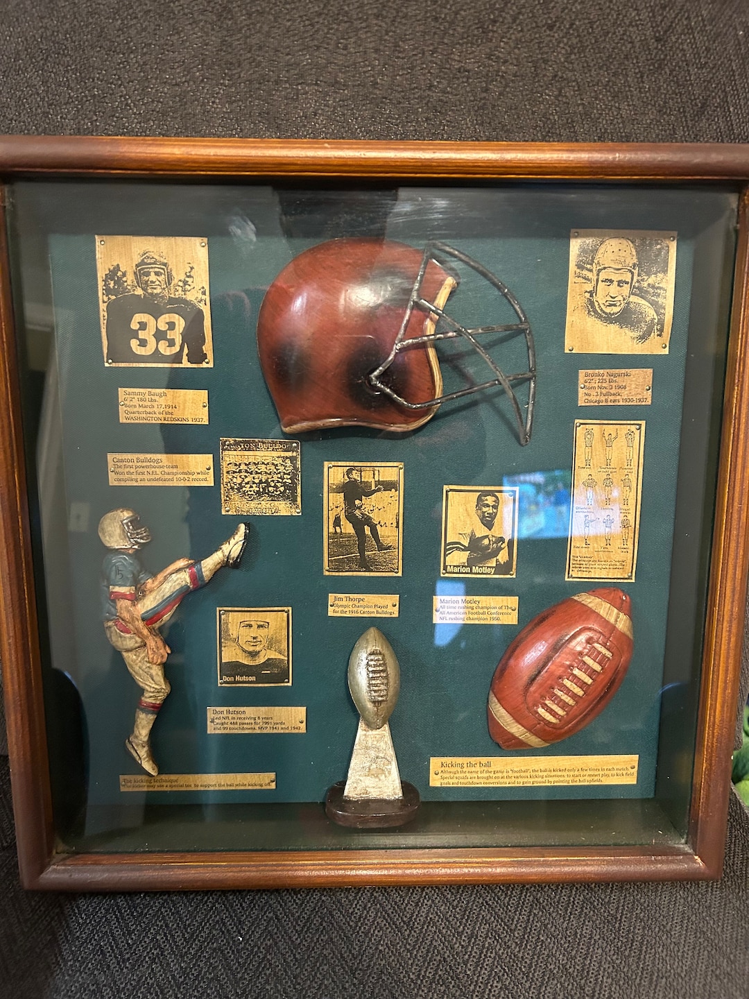NFL Football Shadowbox Featuring Early 20th Century Football Jim Thorpe ...