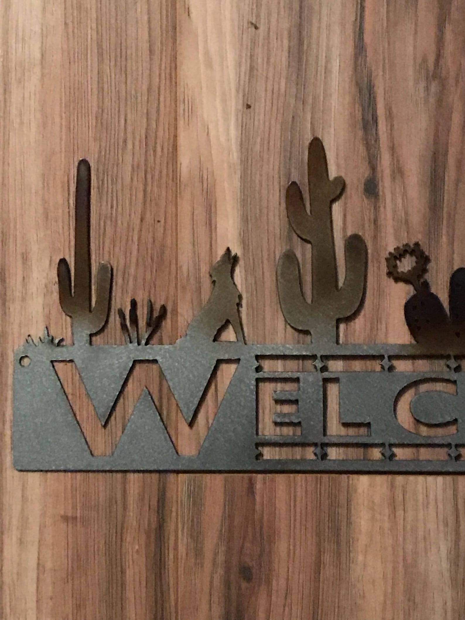 Metal Cactus Welcome Sign - Etsy
