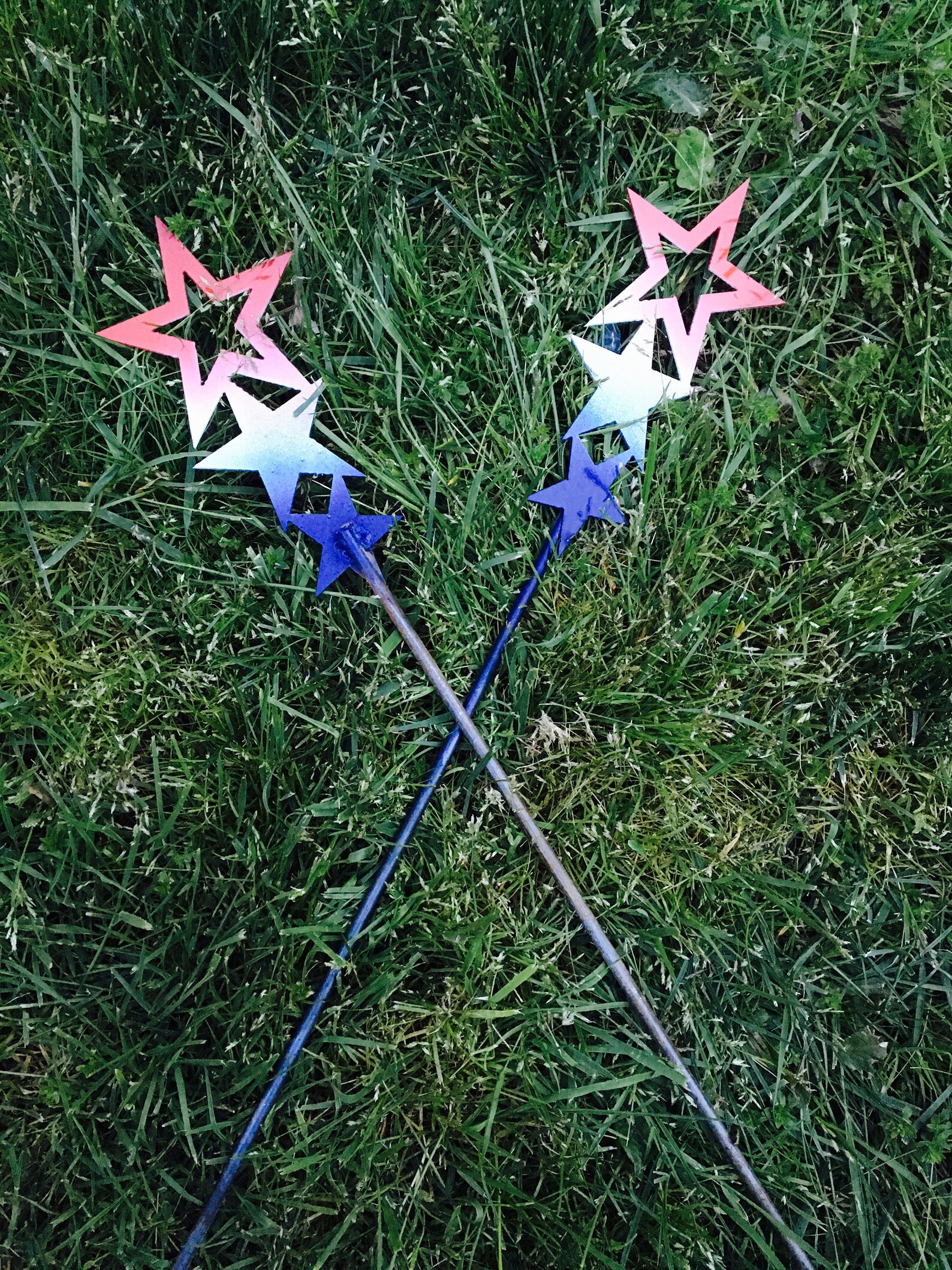 Metal {SET} Stacked STAR Garden & Yard Stake(s) - Etsy