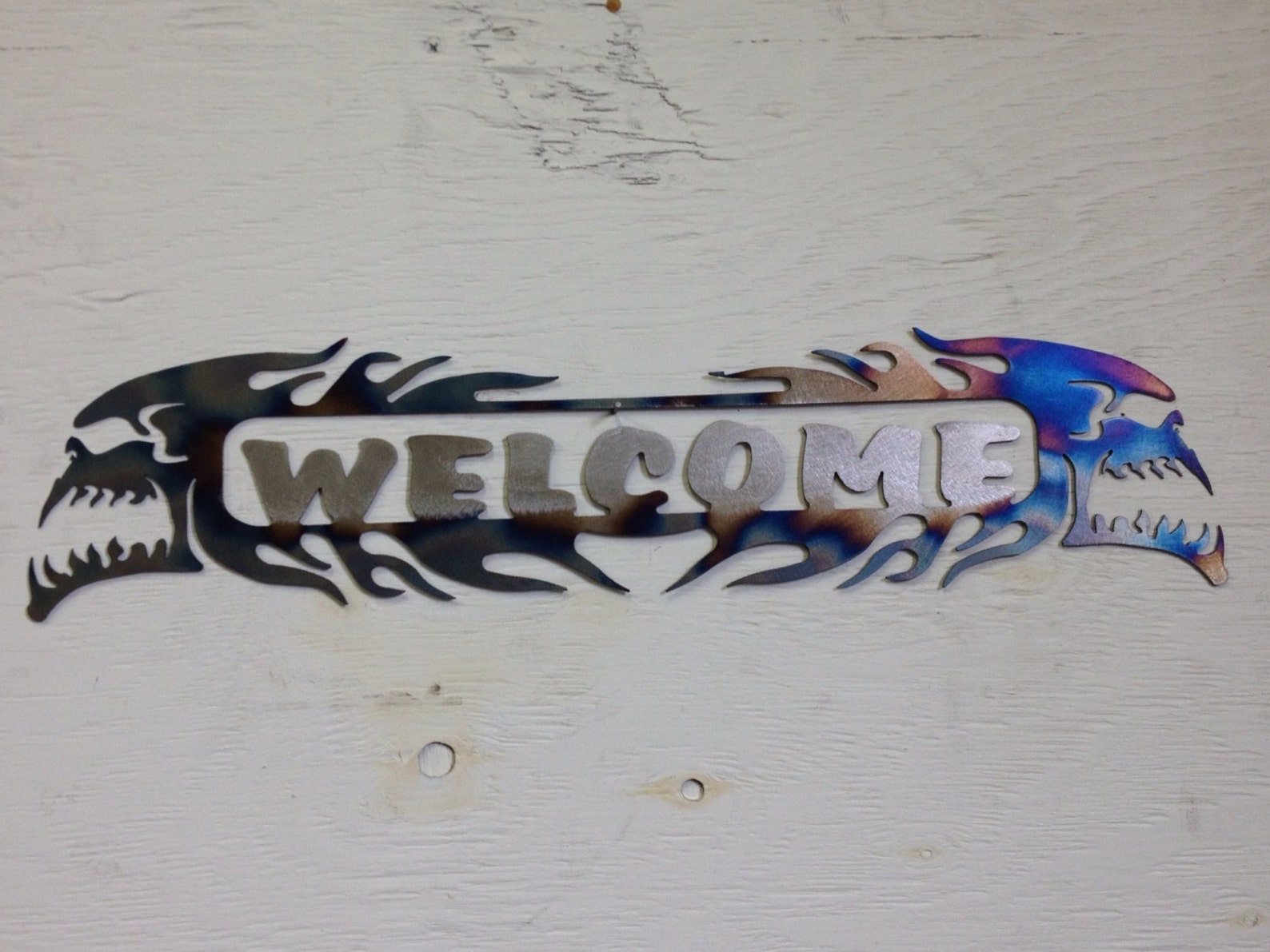 Metal Skull Welcome Sign - Etsy