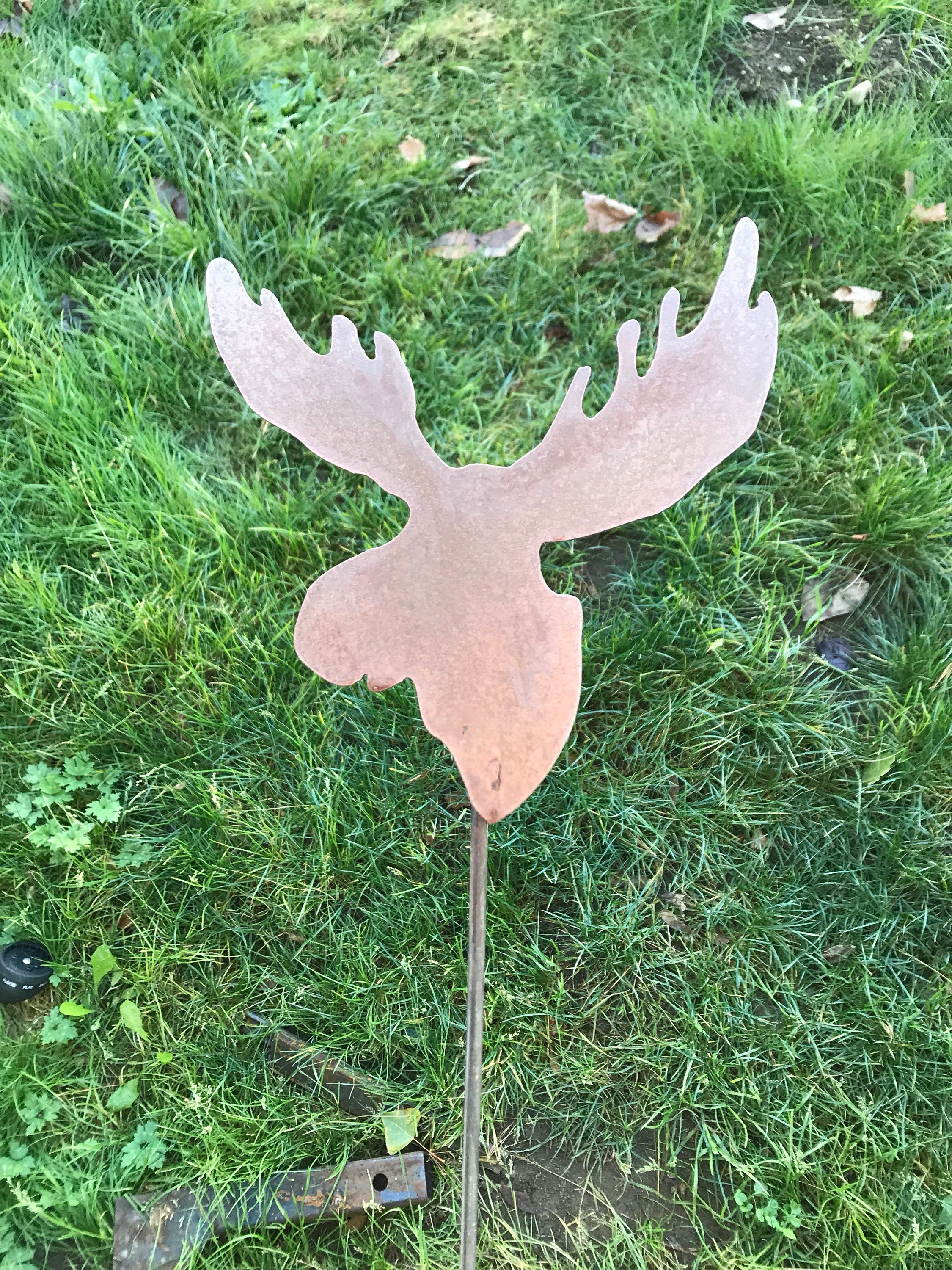 10" Metal Moose Head Yard Stake - Etsy