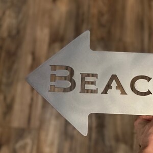Metal Beach Sign, Arrow - Etsy