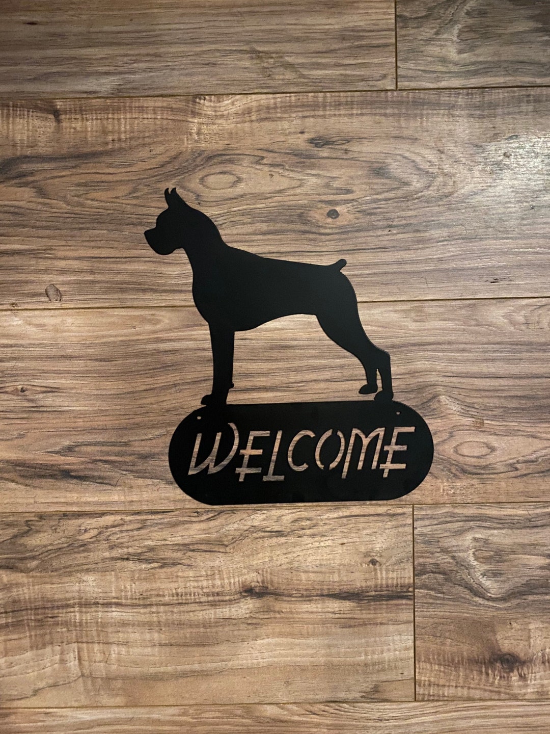 Metal Boxer Welcome Sign 12" X 10" - Etsy