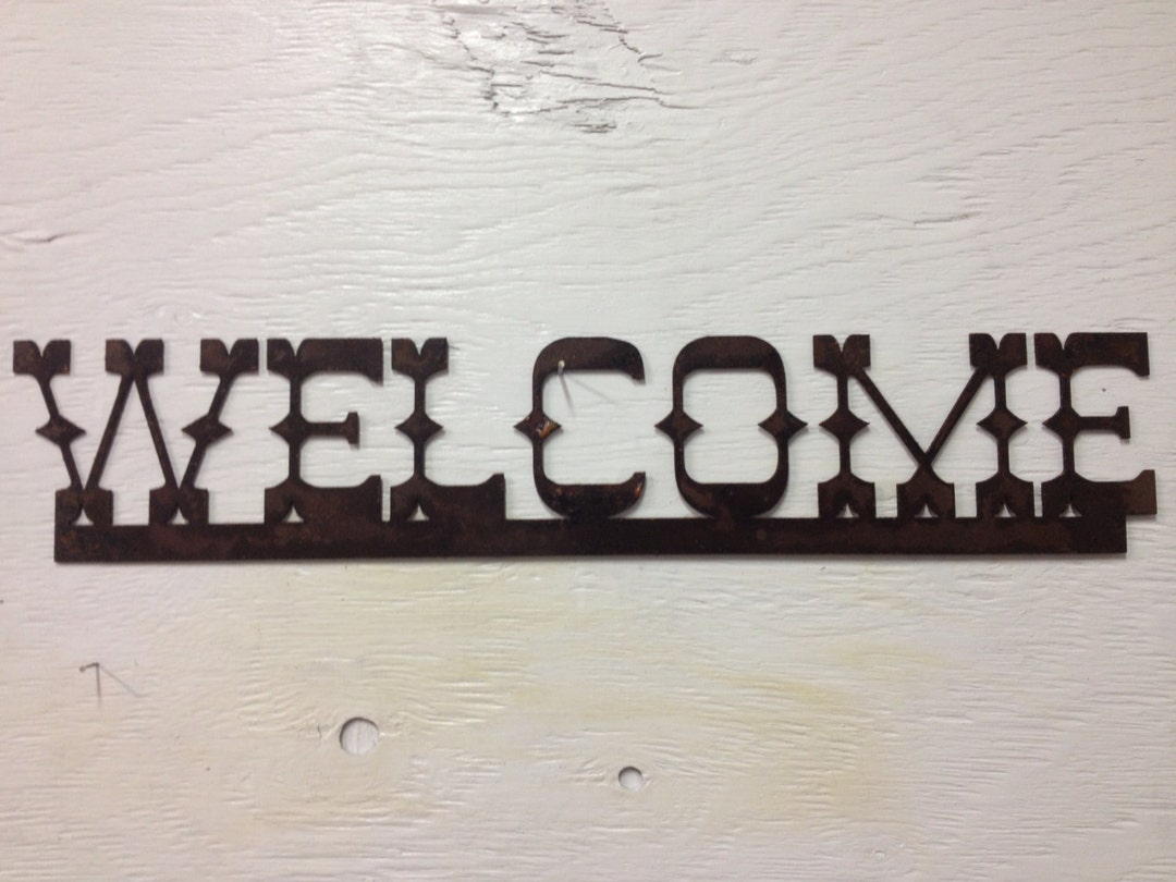 Metal Rustic Welcome Sign - Etsy