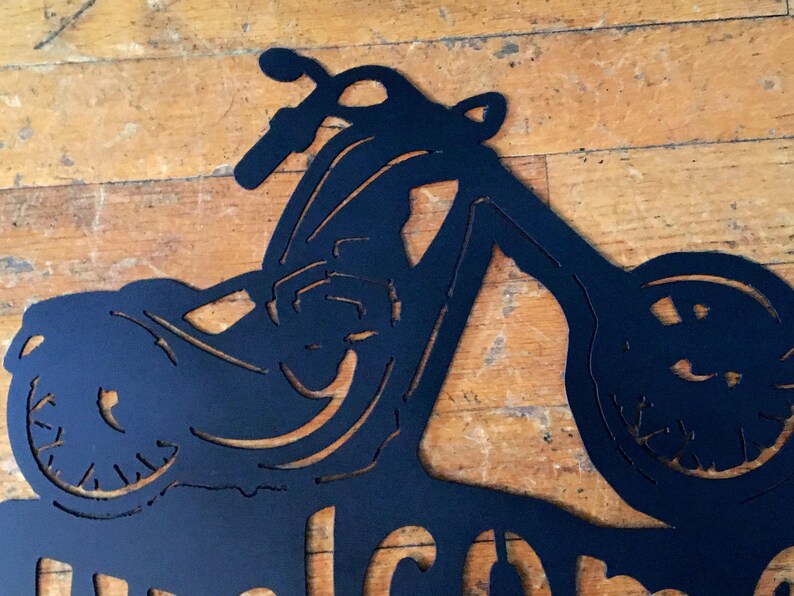 Metal Motorcycle Chopper Welcome Sign 16 X 14.5 | Etsy