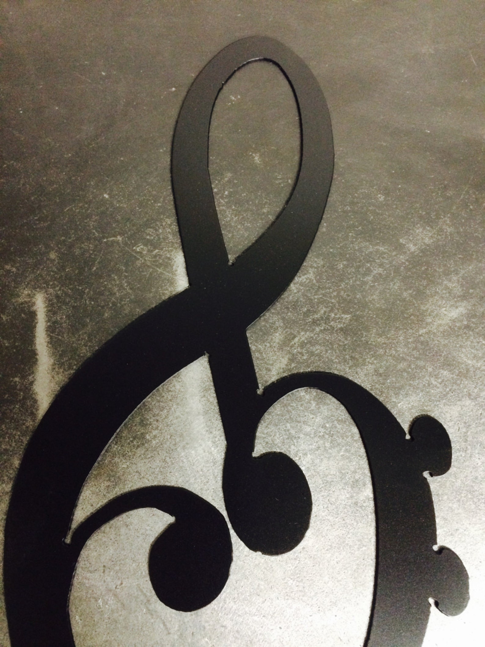 Metal Heart Treble Clef Wall Silhouette 6.5" X 15" - Etsy