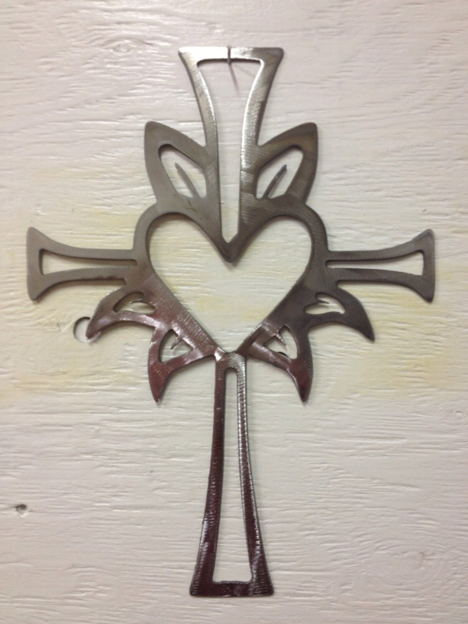 Metal Heart, Love Cross, God is Love 9" X 12" - Etsy