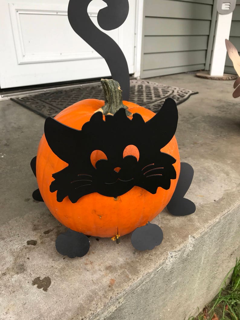 MINI Metal Cat Pumpkin Decorating Kit, Black Cat, Fall, Dark, Goth ...