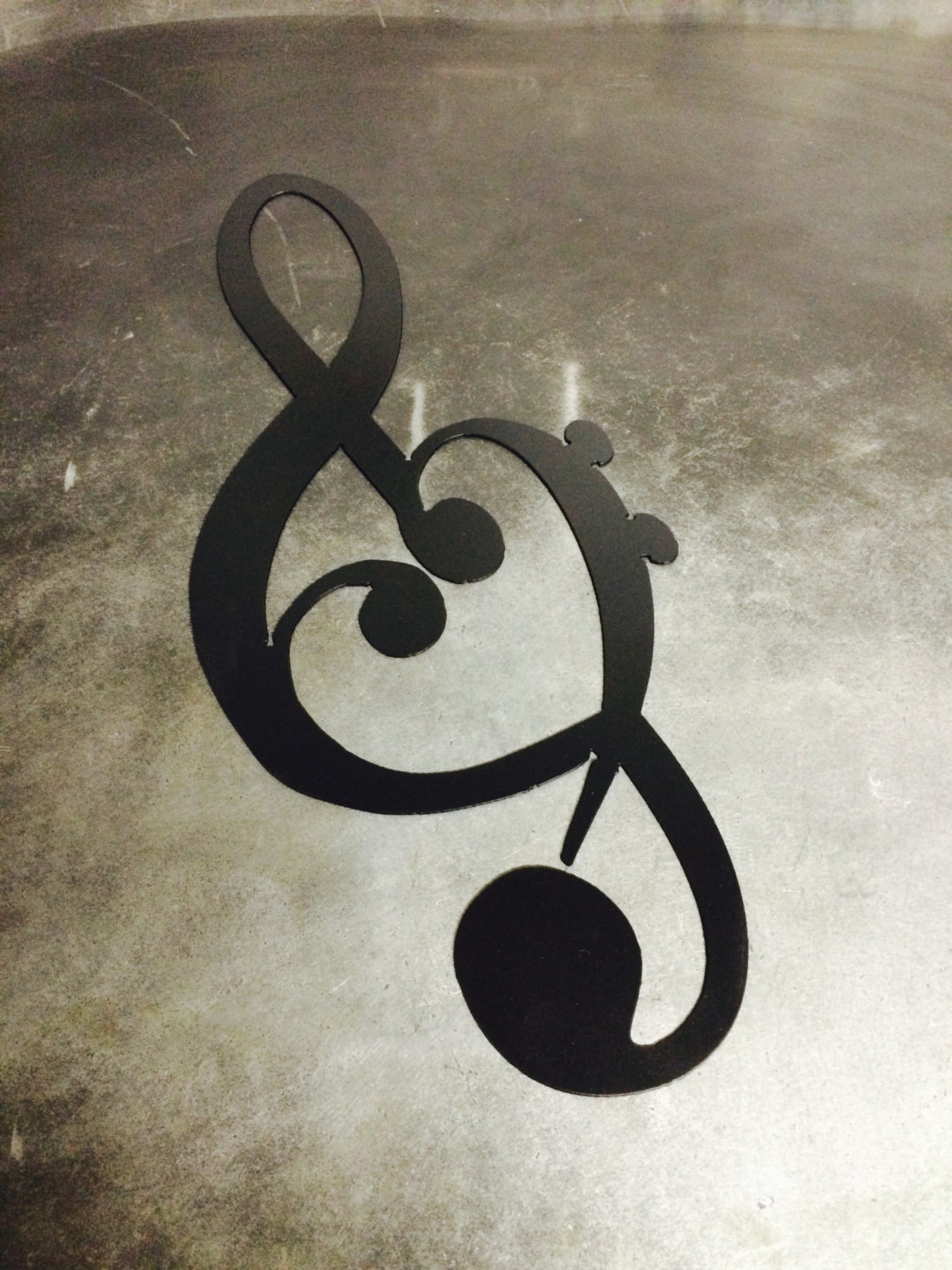 Metal Heart Treble Clef Wall Silhouette 6.5" X 15" - Etsy