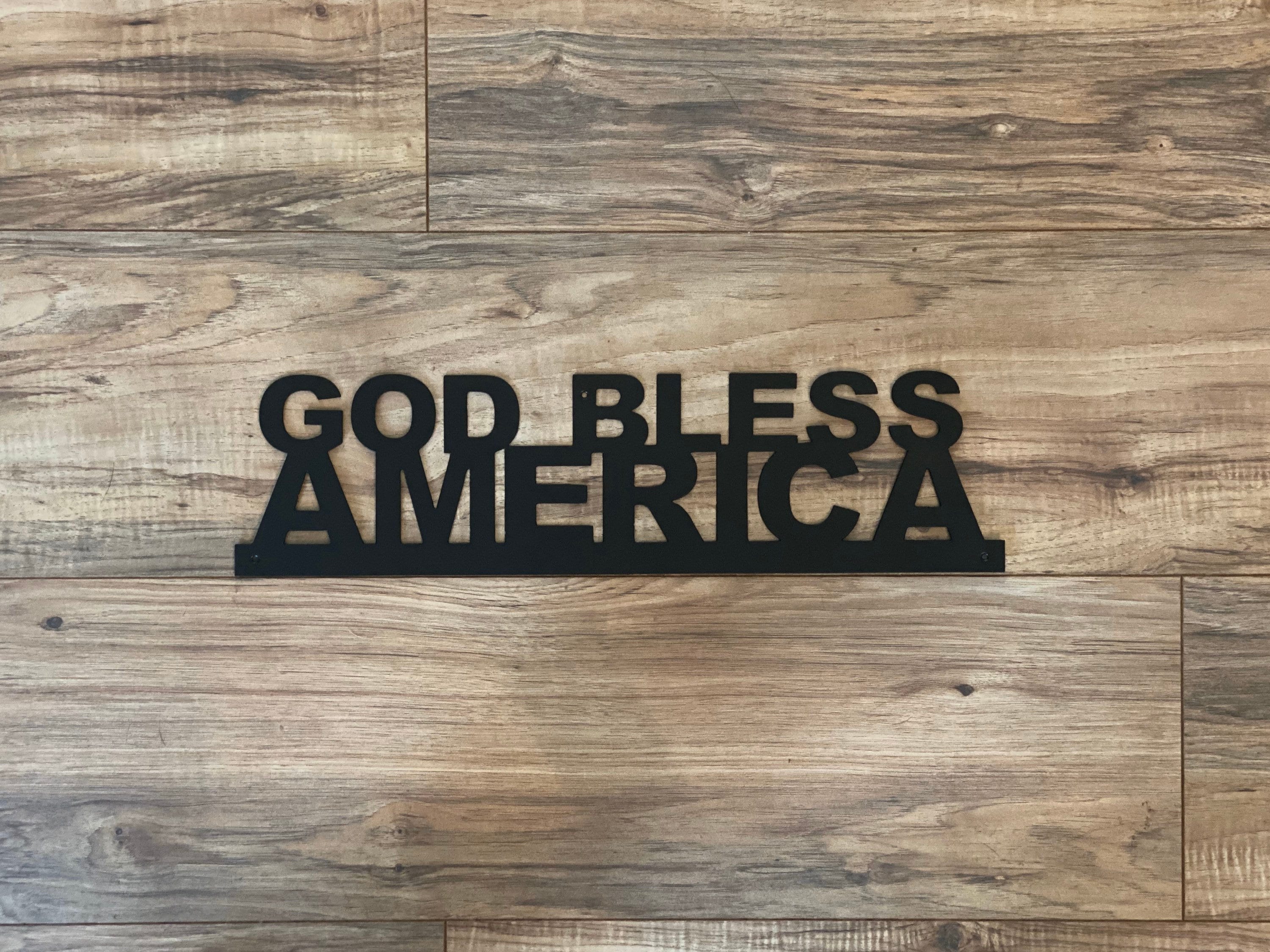 Metal Patriotic God Bless America Wall Sign 18" X 4.5" - Etsy