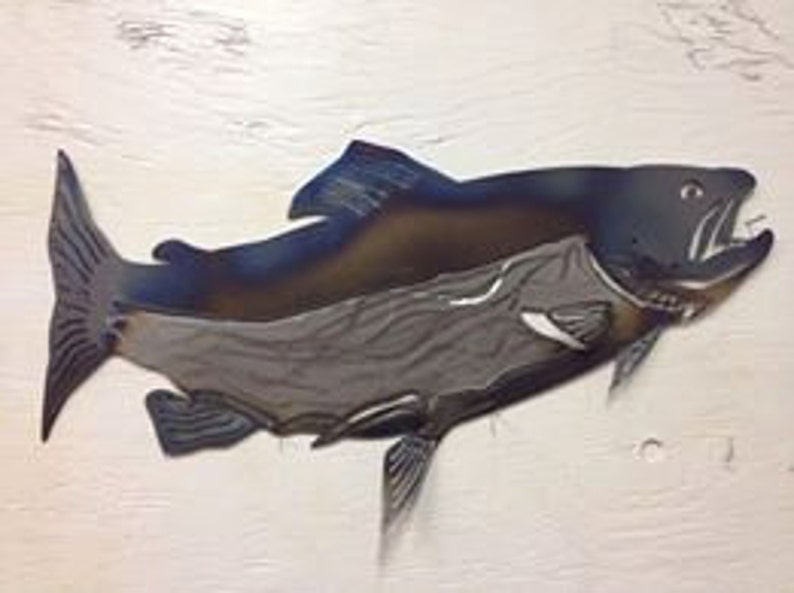 Metal Salmon Wall Hanging 18 X 9 - Etsy
