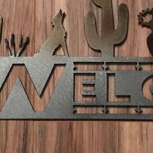 Metal Cactus Welcome Sign - Etsy