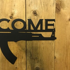 Metal Rifle Welcome Sign - Etsy
