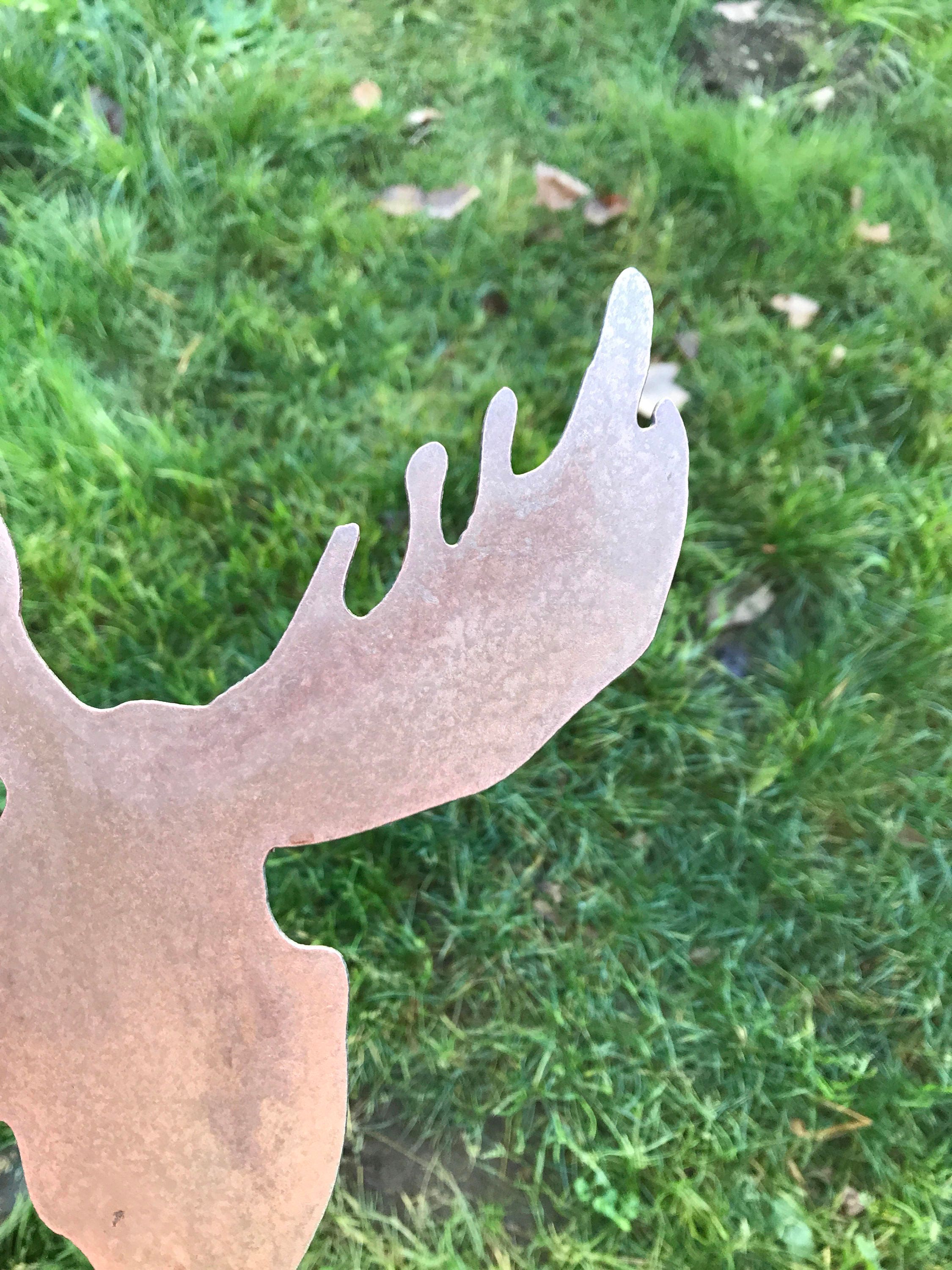 10" Metal Moose Head Yard Stake - Etsy