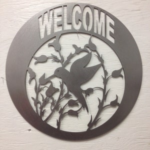 Metal Hummingbird Welcome Sign - Etsy