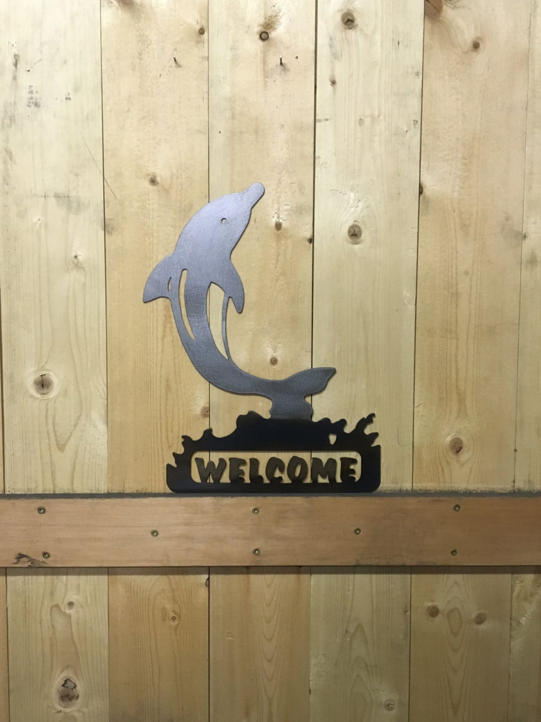 Metal Dolphin Welcome Sign - Etsy