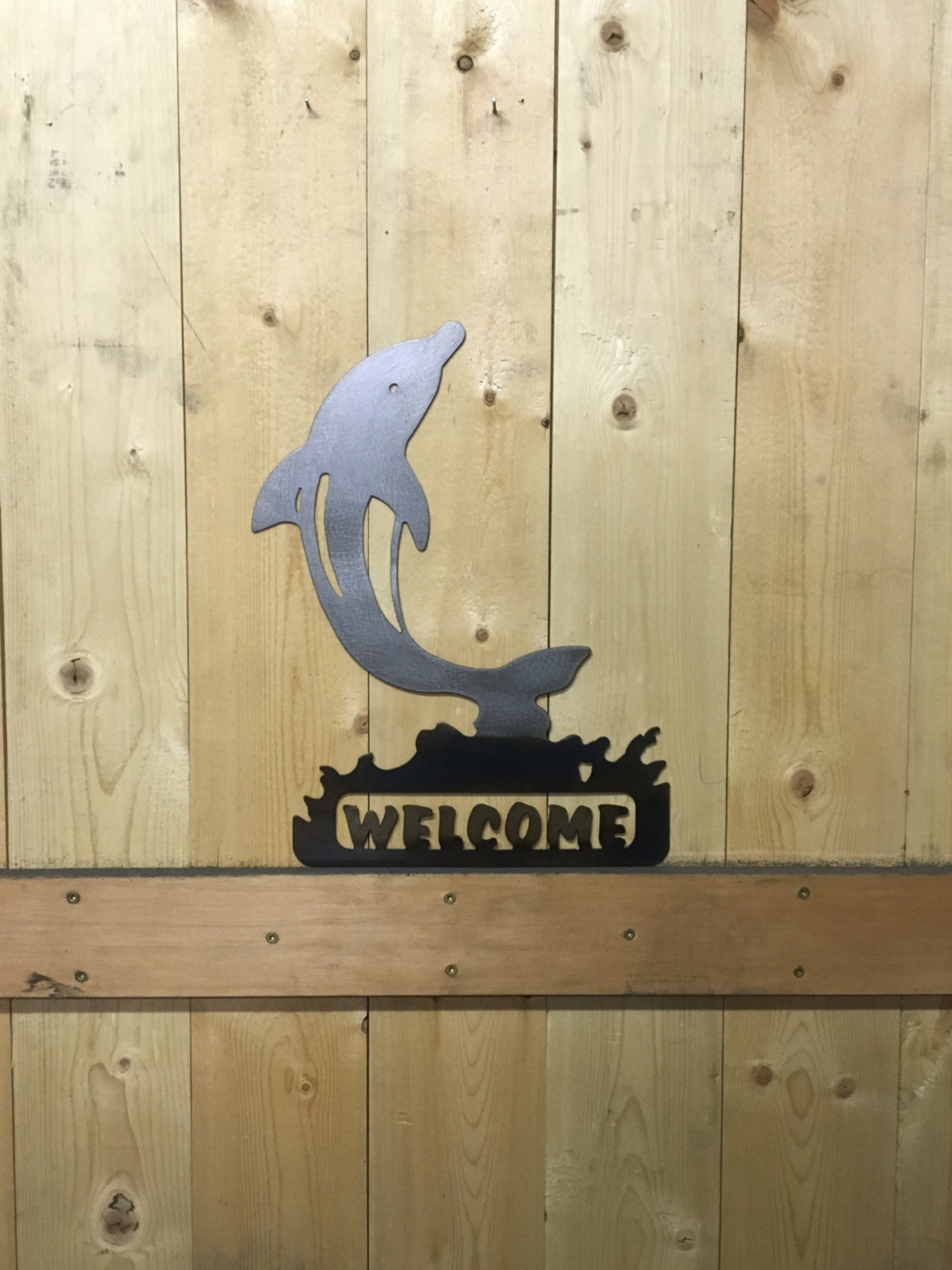 Metal Dolphin Welcome Sign - Etsy