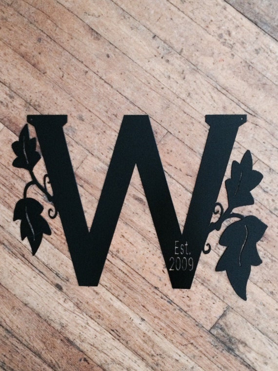 Metal Monogram Family Letter EST. | Etsy