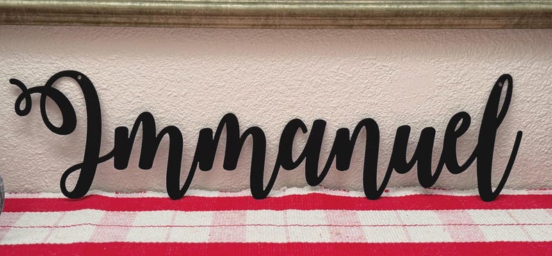Metal Emmanuel Sign 19" X 6" - Etsy