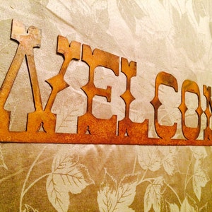 Metal Rustic Welcome Sign - Etsy