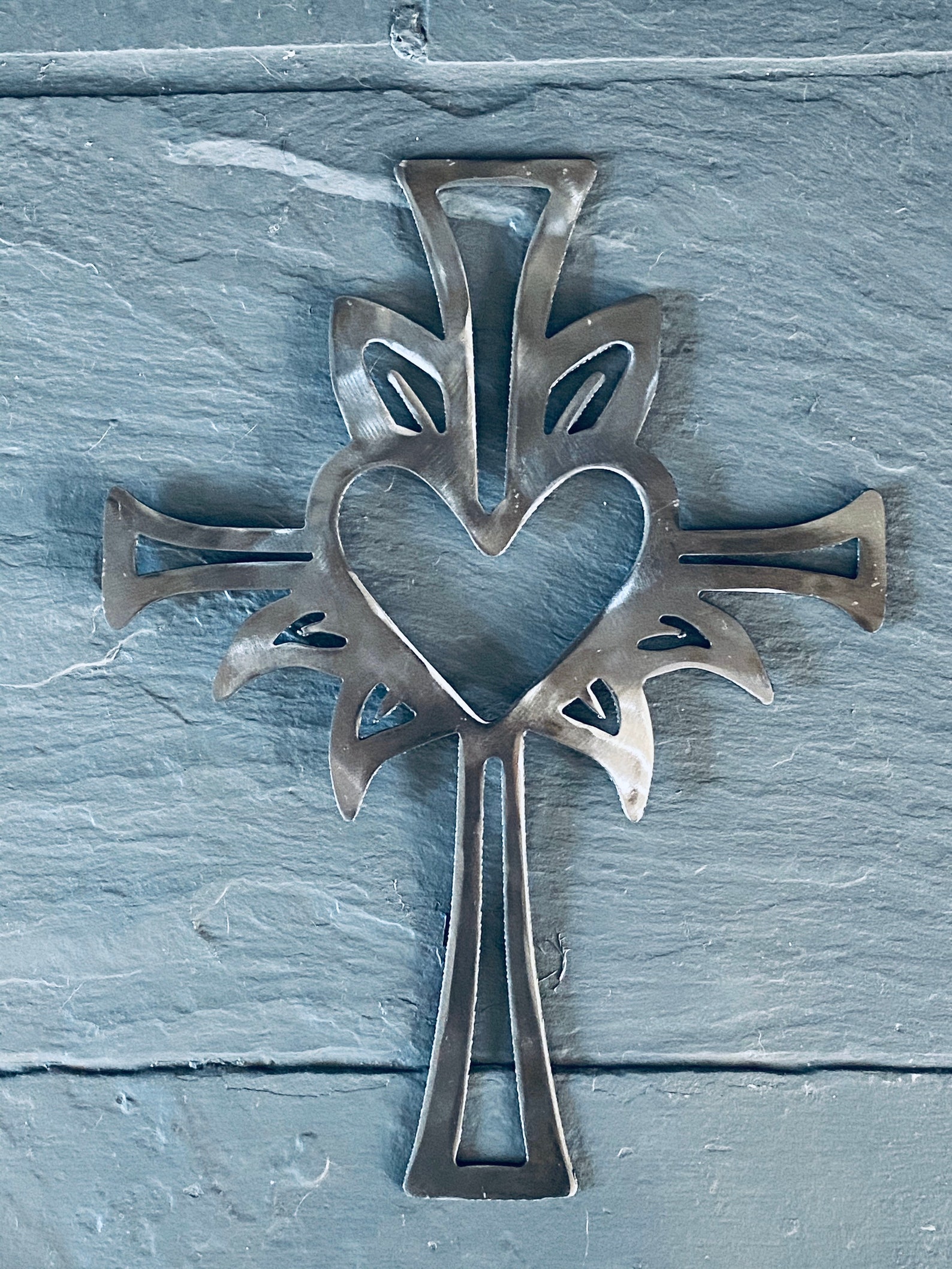 Metal Heart, Love Cross, God is Love 9" X 12" - Etsy