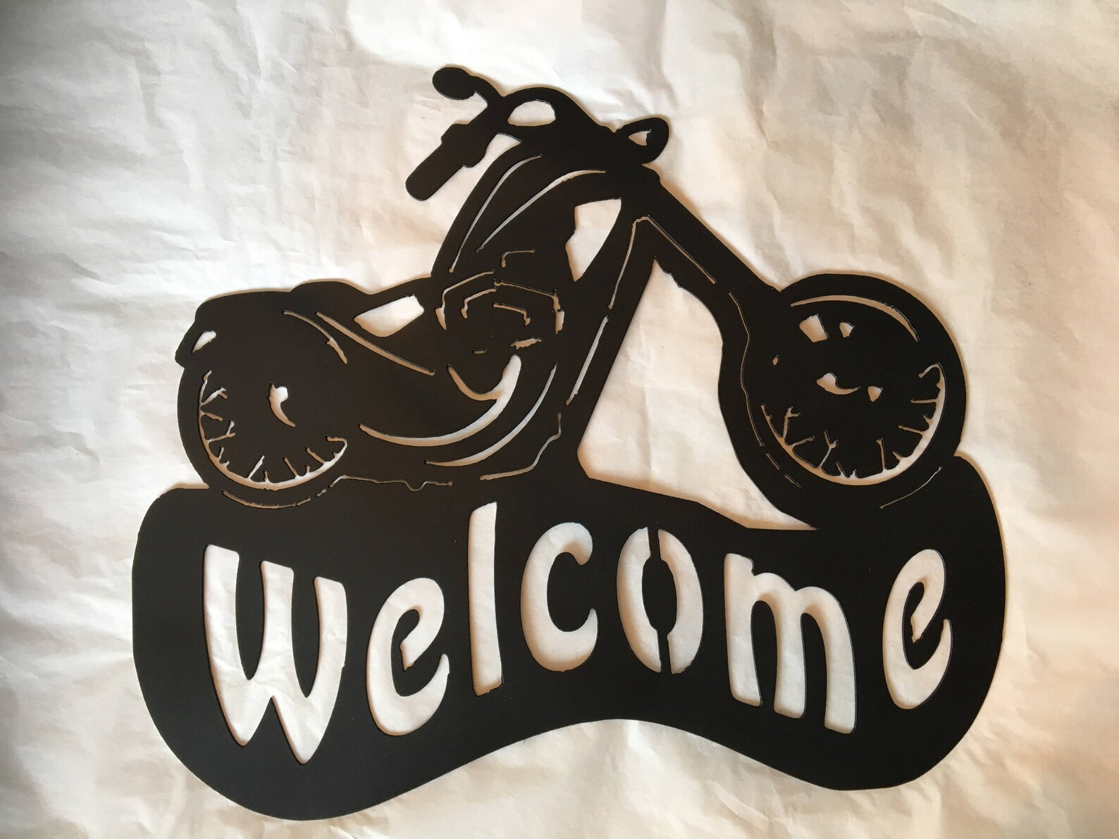 Metal Motorcycle Chopper Welcome Sign 16 X 14.5 | Etsy