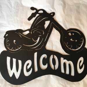 Metal Motorcycle Chopper Welcome Sign 16" X 14.5" - Etsy