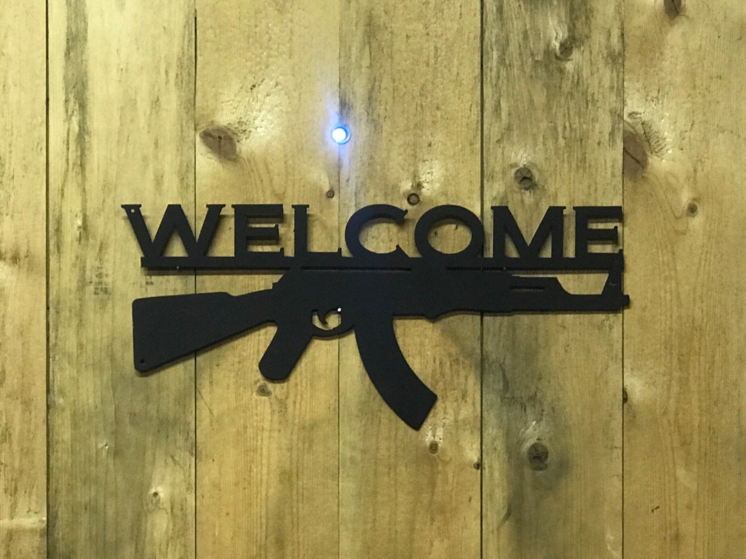 Metal Rifle Welcome Sign - Etsy