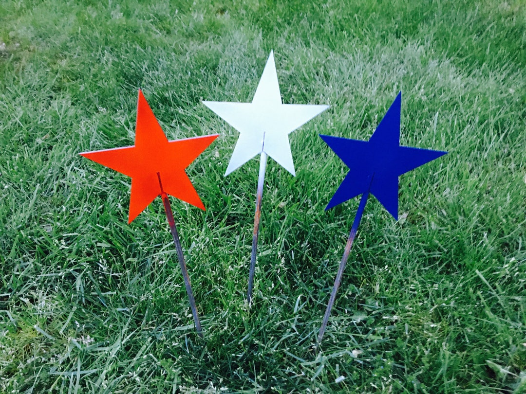 5" Metal {SET} Basic STAR Garden & Yard Stake(s) - Etsy