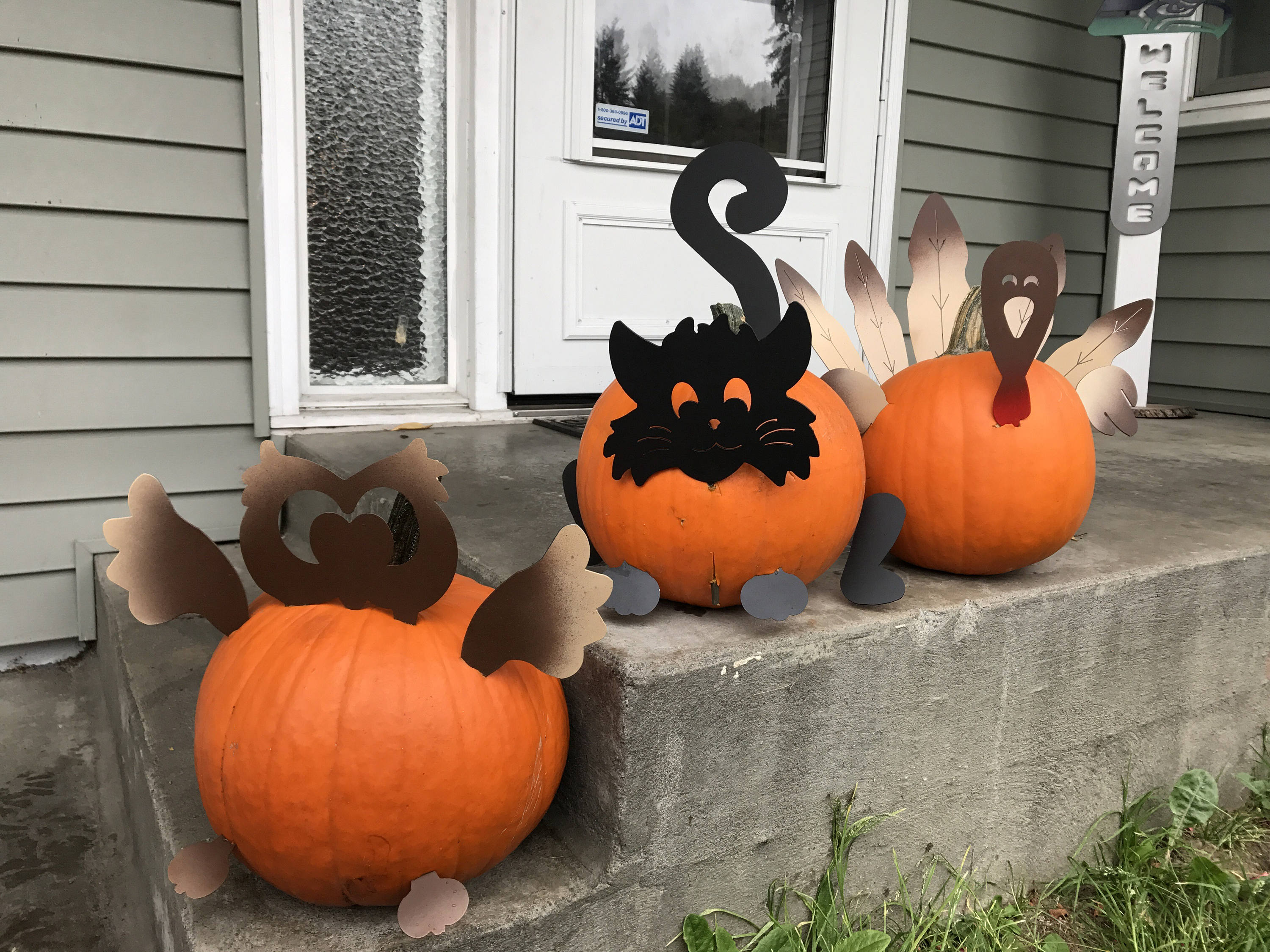Metal Cat Pumpkin Decorating Kit, Black Cat, Fall, Halloween, Kitty ...
