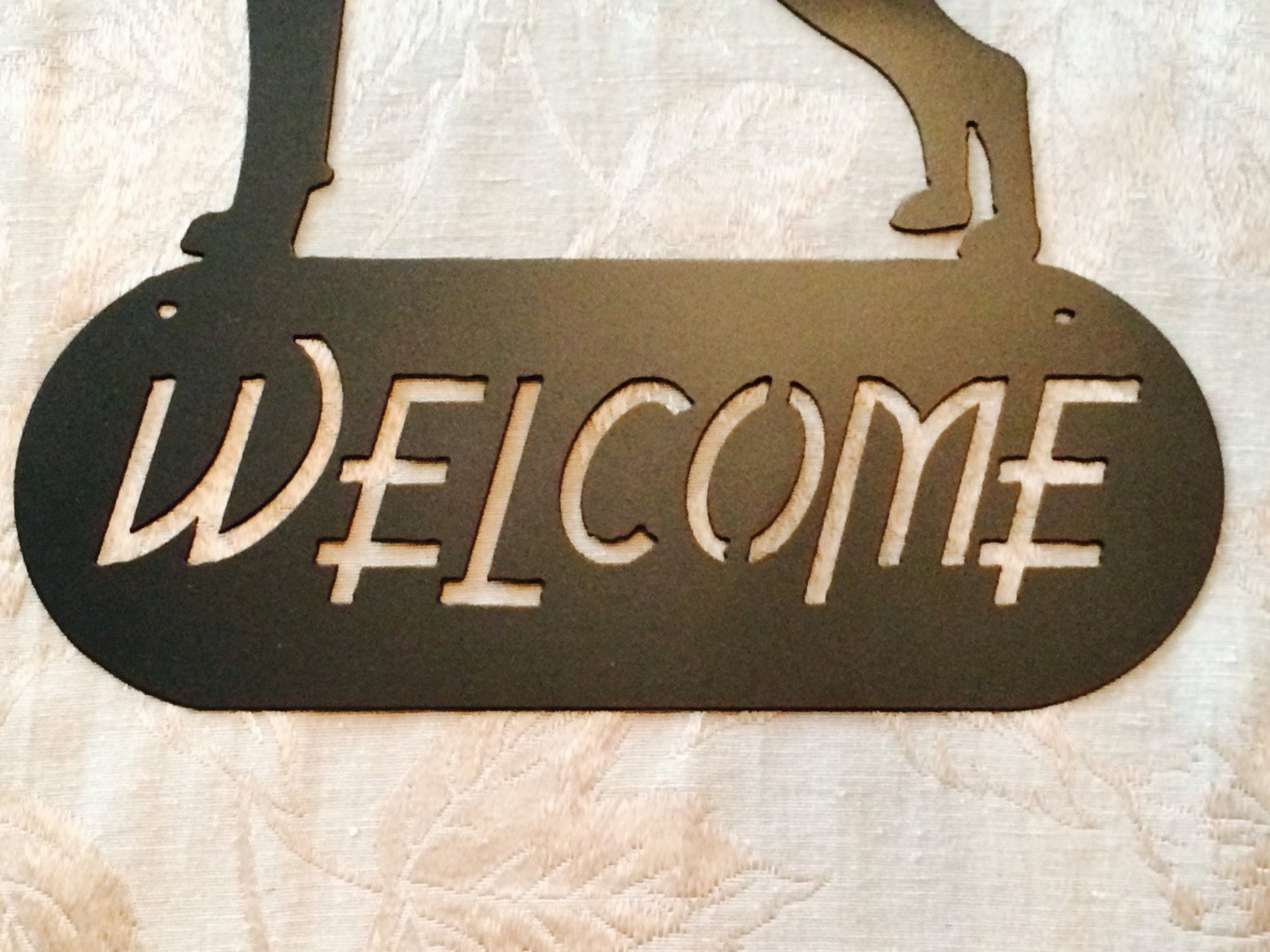 Metal Boxer Welcome Sign 12" X 10" - Etsy