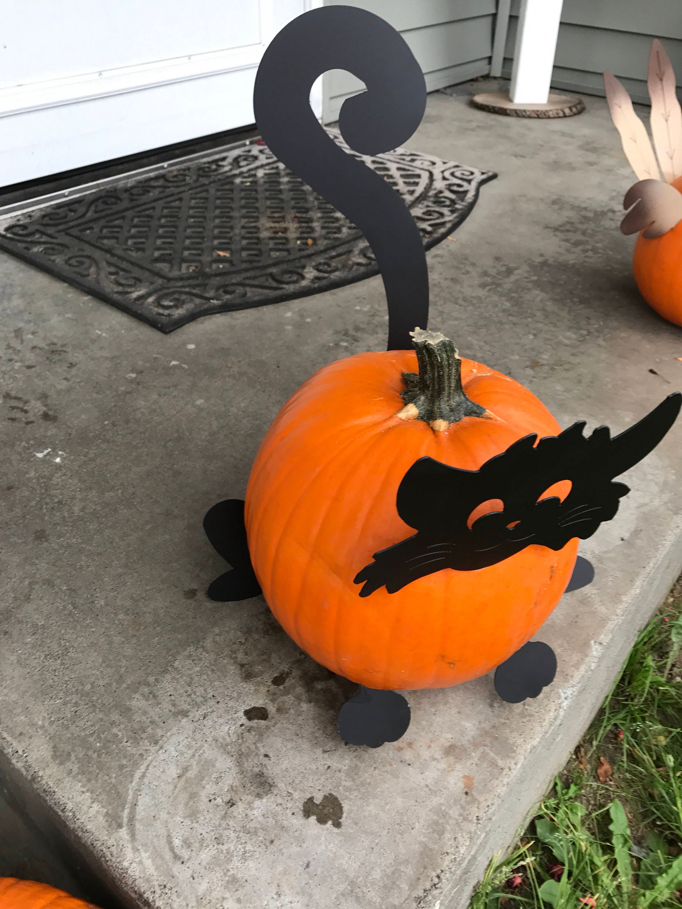 Metal Cat Pumpkin Decorating Kit, Black Cat, Fall, Halloween, Kitty ...