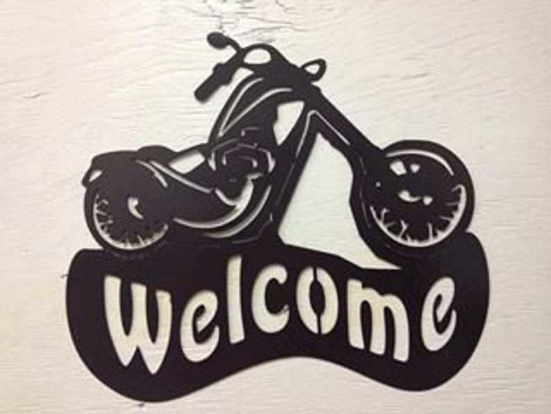 Metal Motorcycle Chopper Welcome Sign 16 X 14.5 | Etsy