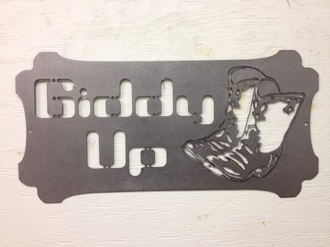 Metal Western Giddy up Sign With Cowboy Boots - Etsy