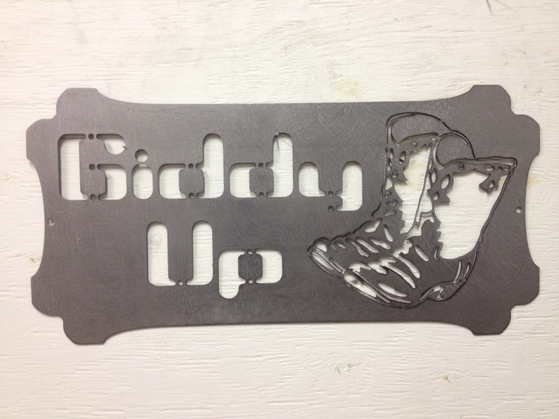 Metal Western Giddy up Sign With Cowboy Boots - Etsy