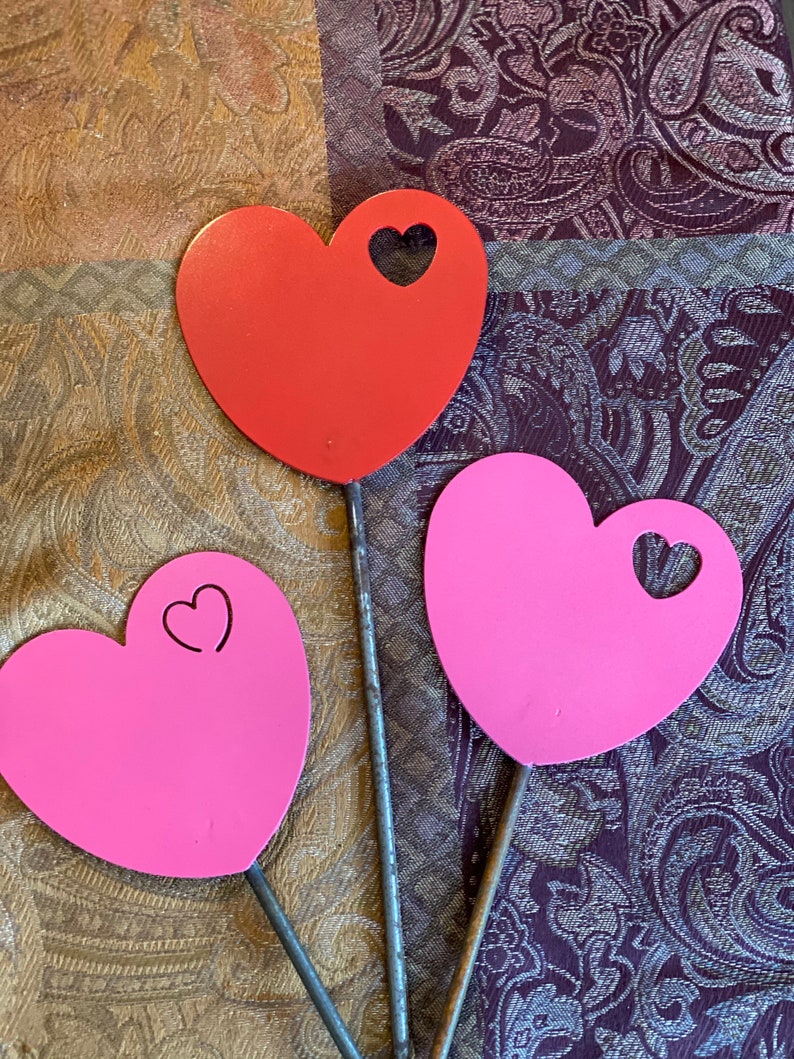 5 Metal Heart Yard Stake Valentine Love Tribute - Etsy Norway